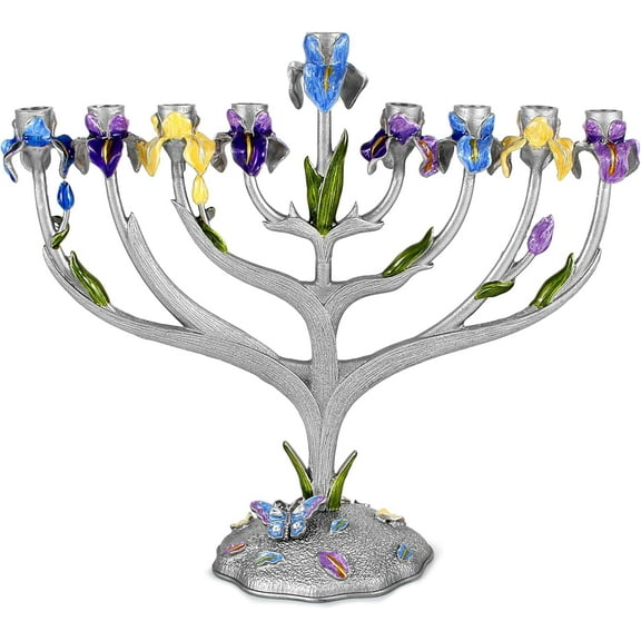 Zion Judaica Nickel Plated Chanukah Candle Menorah - Artistic Maze ...