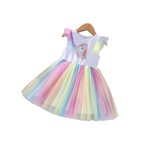 HEFEI,3-7 Years Girls Cartoon Unicorn Dress | Walmart Canada