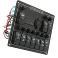 1x switch panel 10 gear rocker switch panel 12V 20A DC; 24 A direct ...