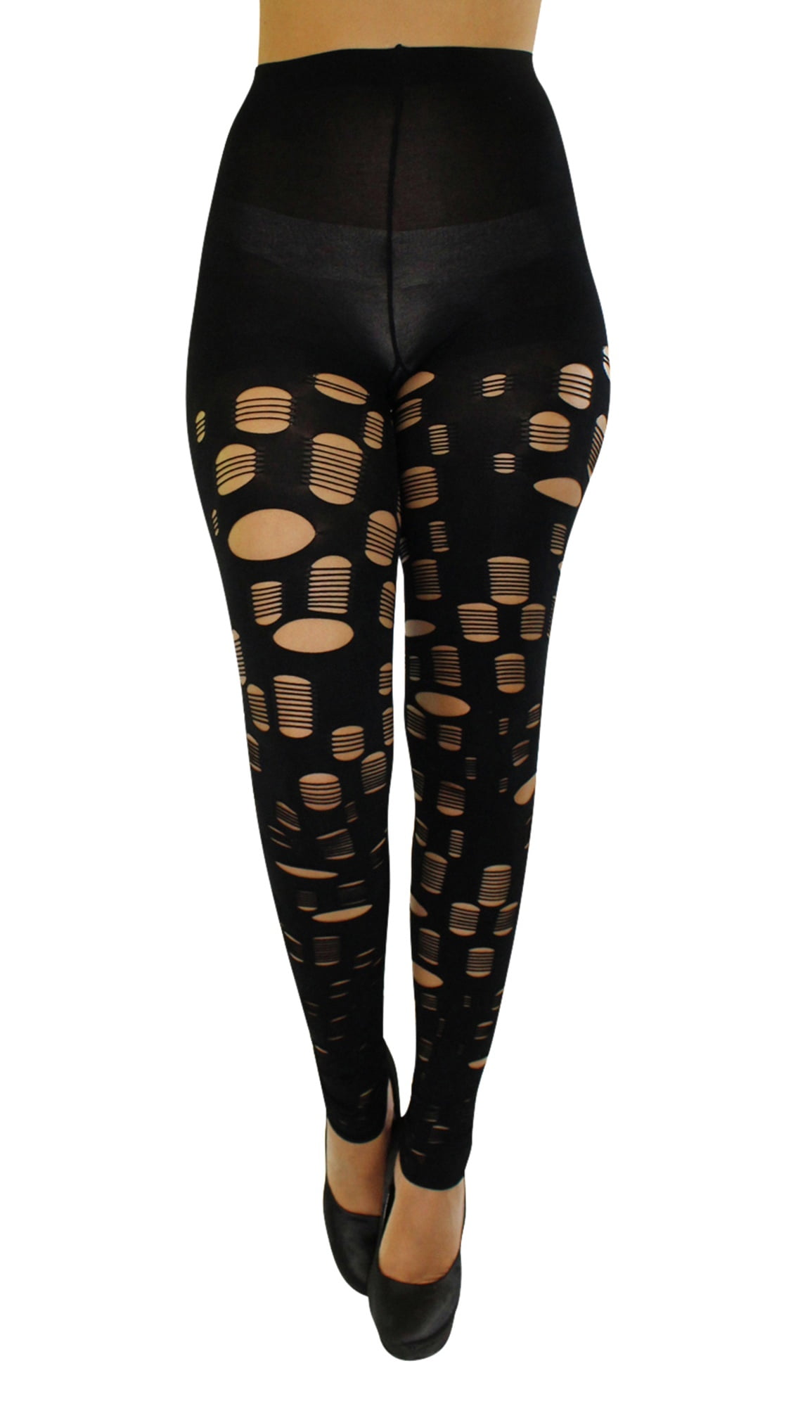 Luxury Divas - ripped & torn black tights size small/medium - Walmart.com