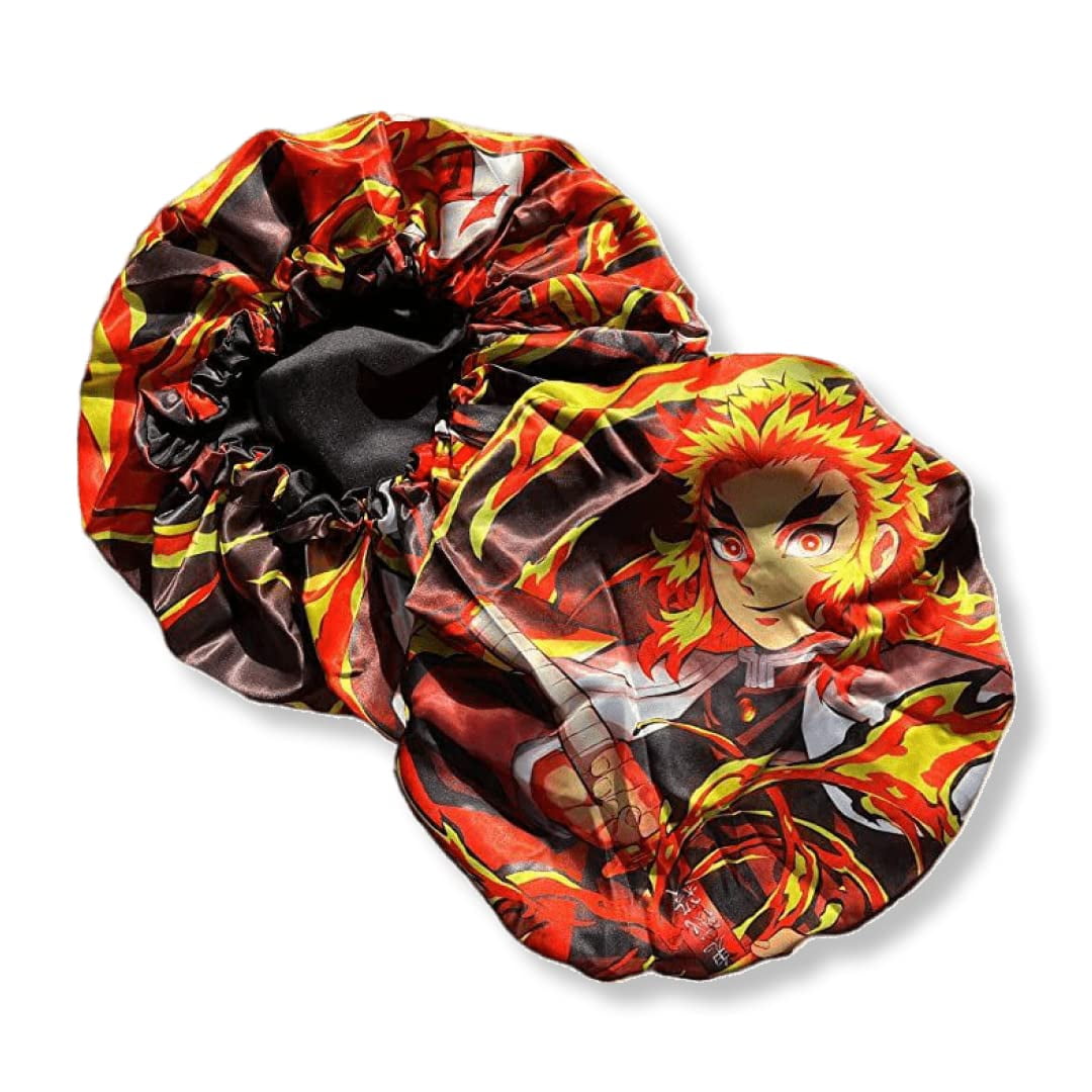 Large Silky Design Anime Bonnet with Elastic Soft Band Adjustable Women ...