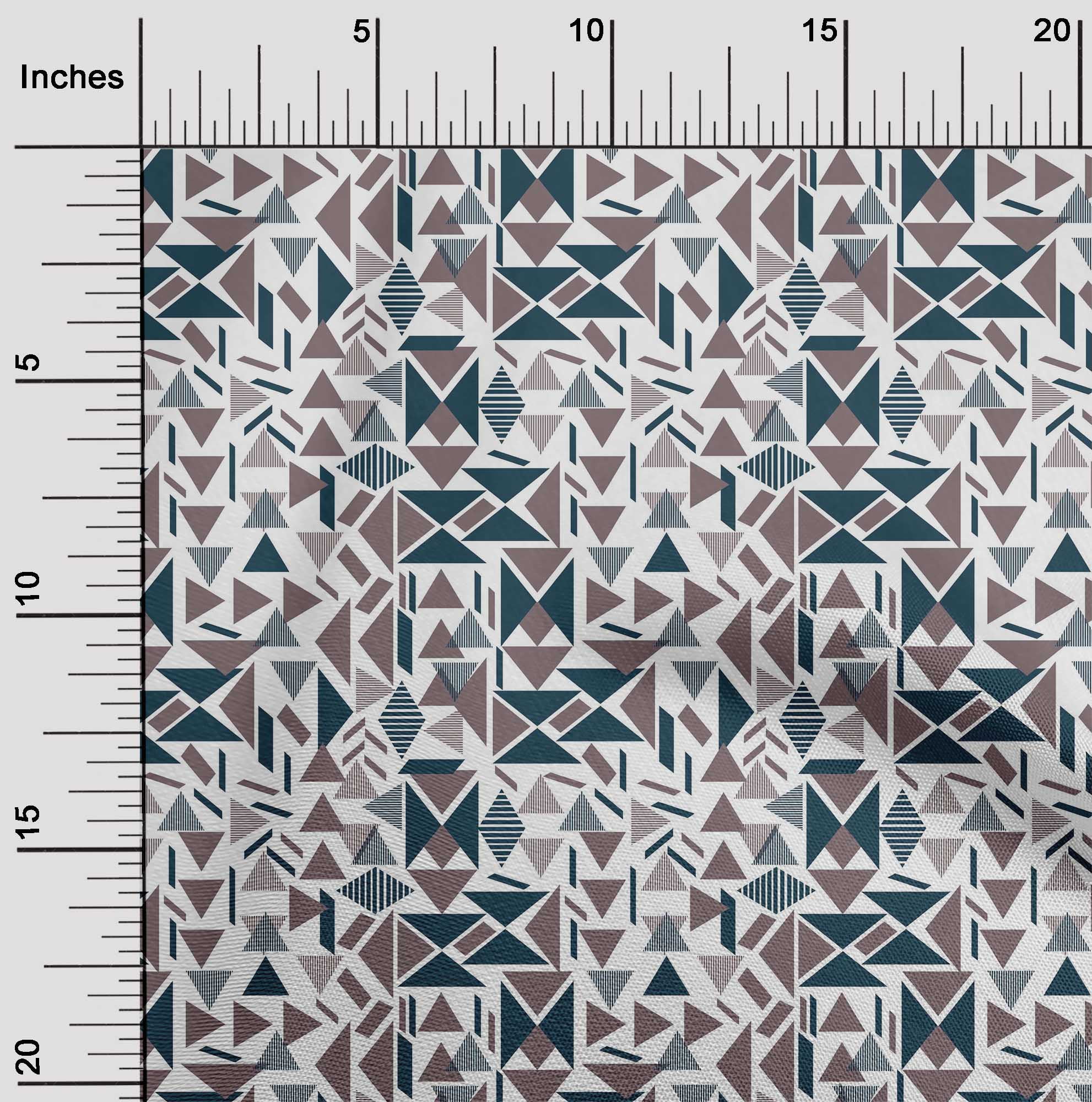 oneOone Viscose Chiffon Fabric Rectangle & Triangle Geometric Print ...