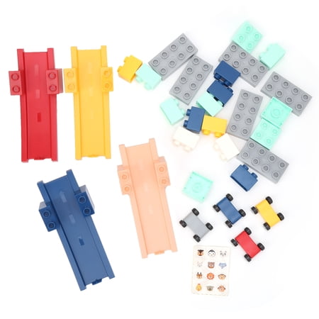 Building Blocks Car, Attractive Cartoon Design Slide Track Car Colorful ...