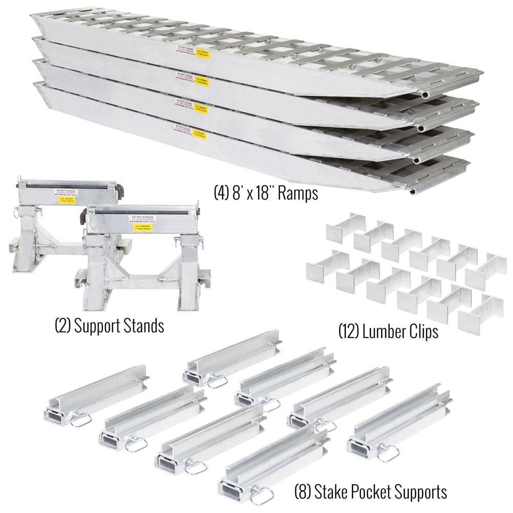 4-Bunk Load Leveler Step Drop Deck Trailer Modular Ramp - Walmart.com