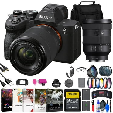 Sony a7 IV Mirrorless Camera + Sony FE 24-70mm Lens + 64GB Card Bundle - Walmart.com