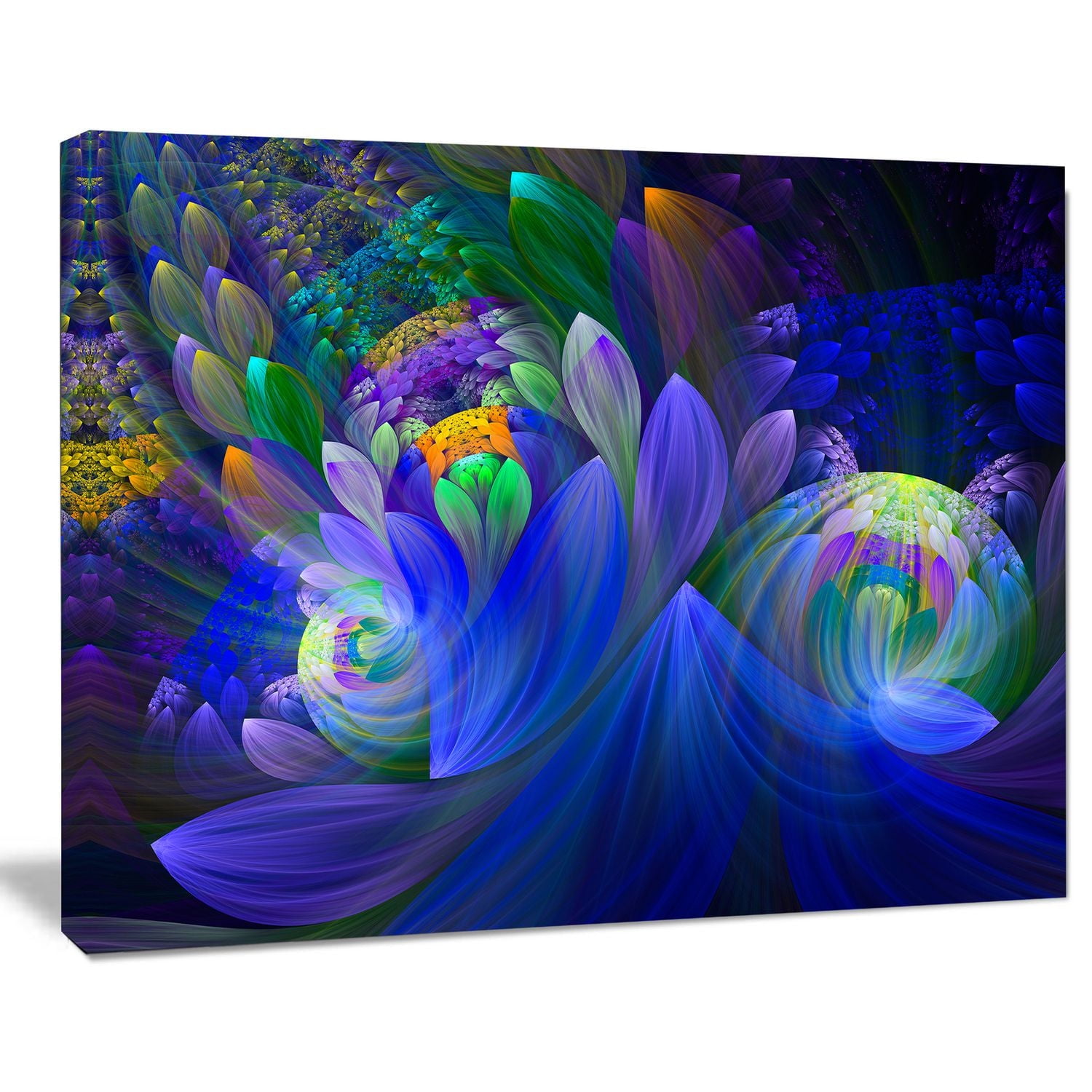 Click here for Designart Design Art Blue Fractal Flower Bouquet F... prices