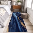 Abstract Marble Runner Rugs 2x6 ft Gold Navy Texture Modern Style ...