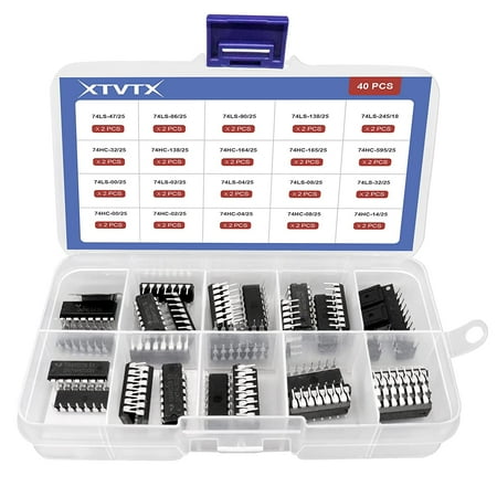 40PCS IC Assortment Kit Integrated Circuit Component Assortment ...