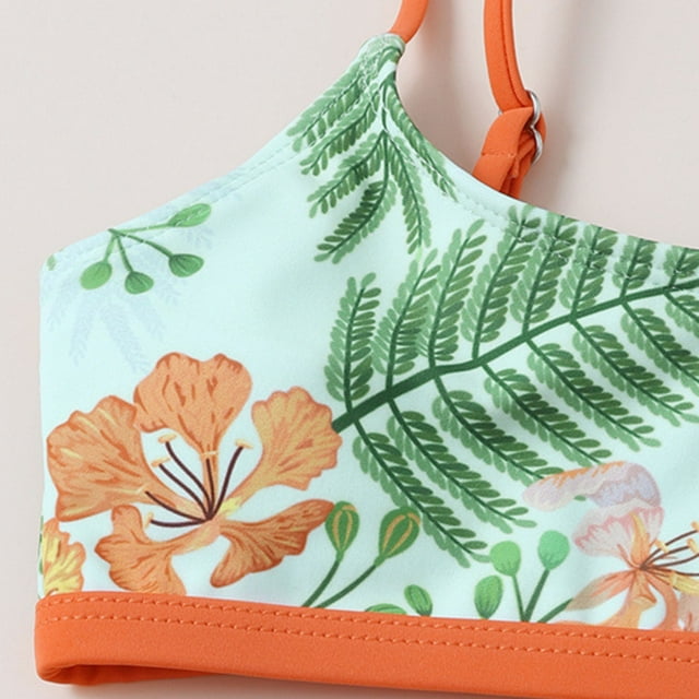 Quealent Girls Swimsuit Girls' Beach Sport around Bikini 2 Piece ...