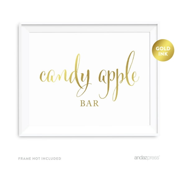 Ice Cream Sundae Bar Metallic Gold Wedding Party Signs - Walmart.com
