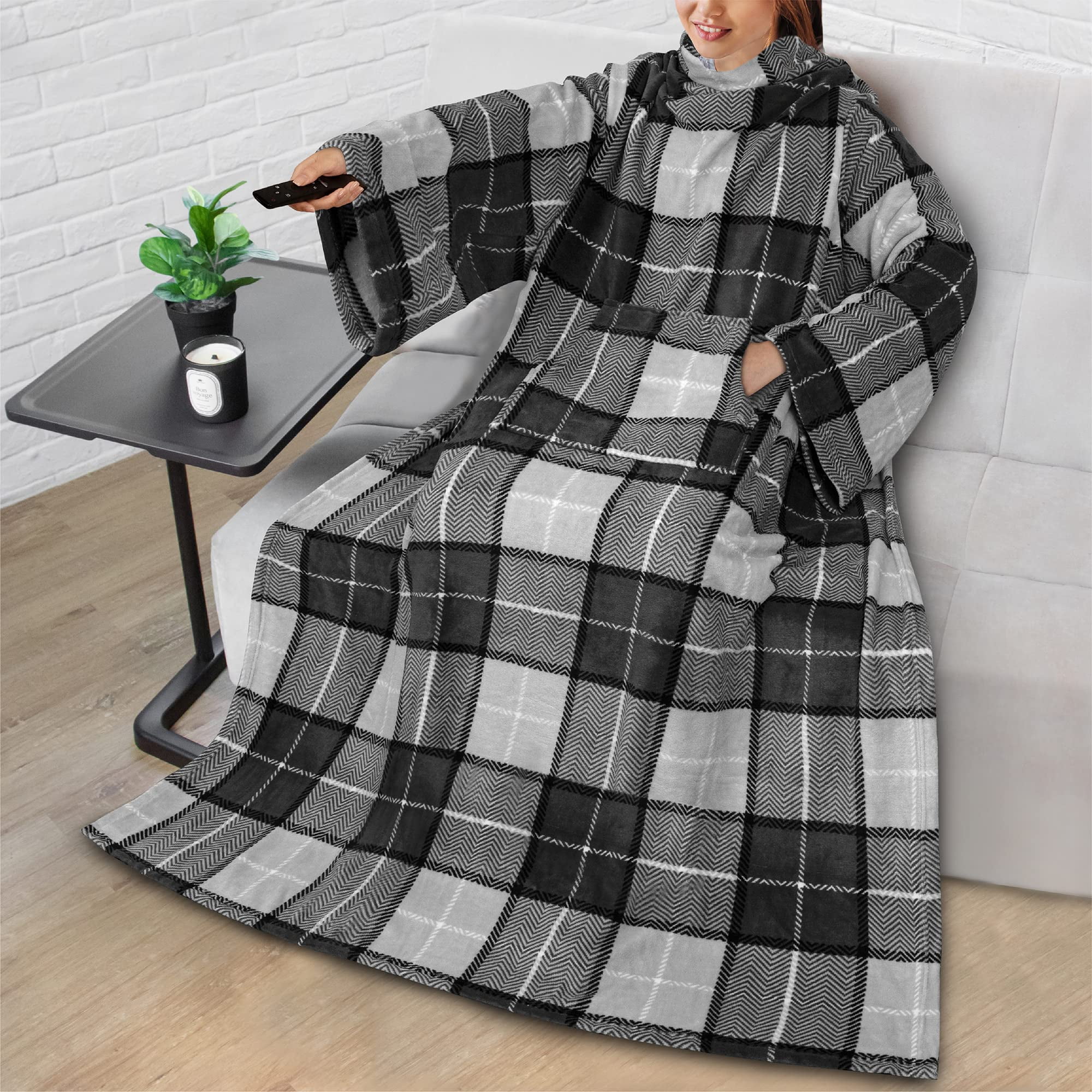 Click here for Pavilia Premium Fleece Blanket With Sleeves For Wo... prices