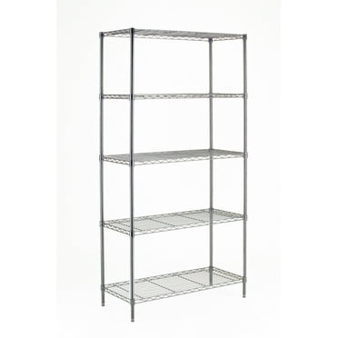 Work Choice 5-Tier Commercial Wire Shelving Rack, Zinc - Walmart.com