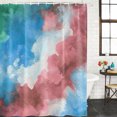 Blue Pink Ombre Bathroom Shower Curtains with 12 Hooks Polyester ...