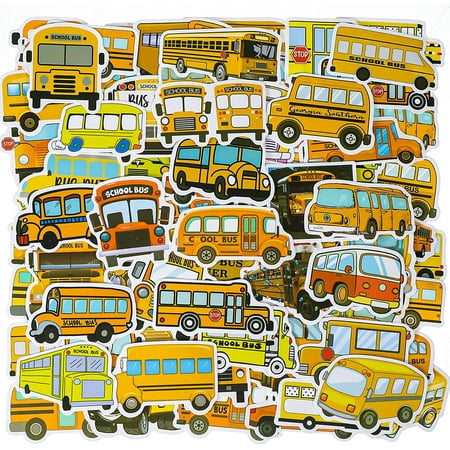 200 Pcs School Bus Stickers Cute Cartoon Aesthetic Stickers Back to ...