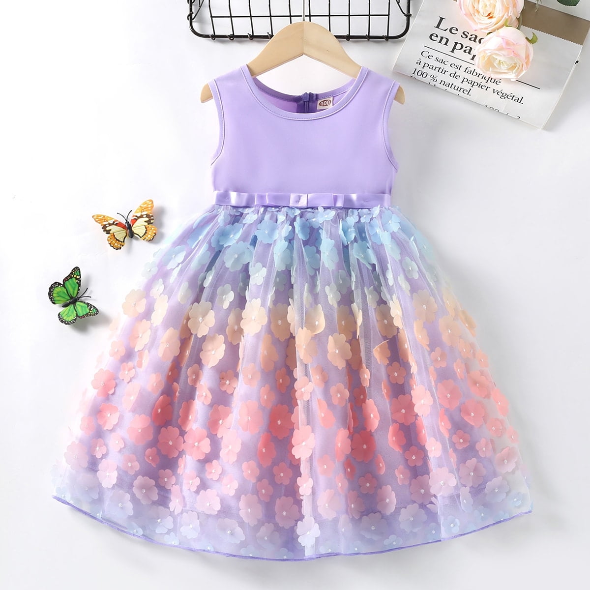Toddler Girl Clothes Summer Short Sleeve Tutu Party Wedding Birthday 3D ...