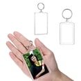 CEORPER Rectangle Shapes Plastic Keychain Picture Frame Keyring with ...