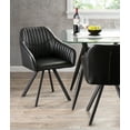 Clubhouse Contemporary Pleated Chair in Black Faux Leather by ...