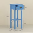 2-Tier End Table with Drawer, Light Blue Side Table for Living Room ...