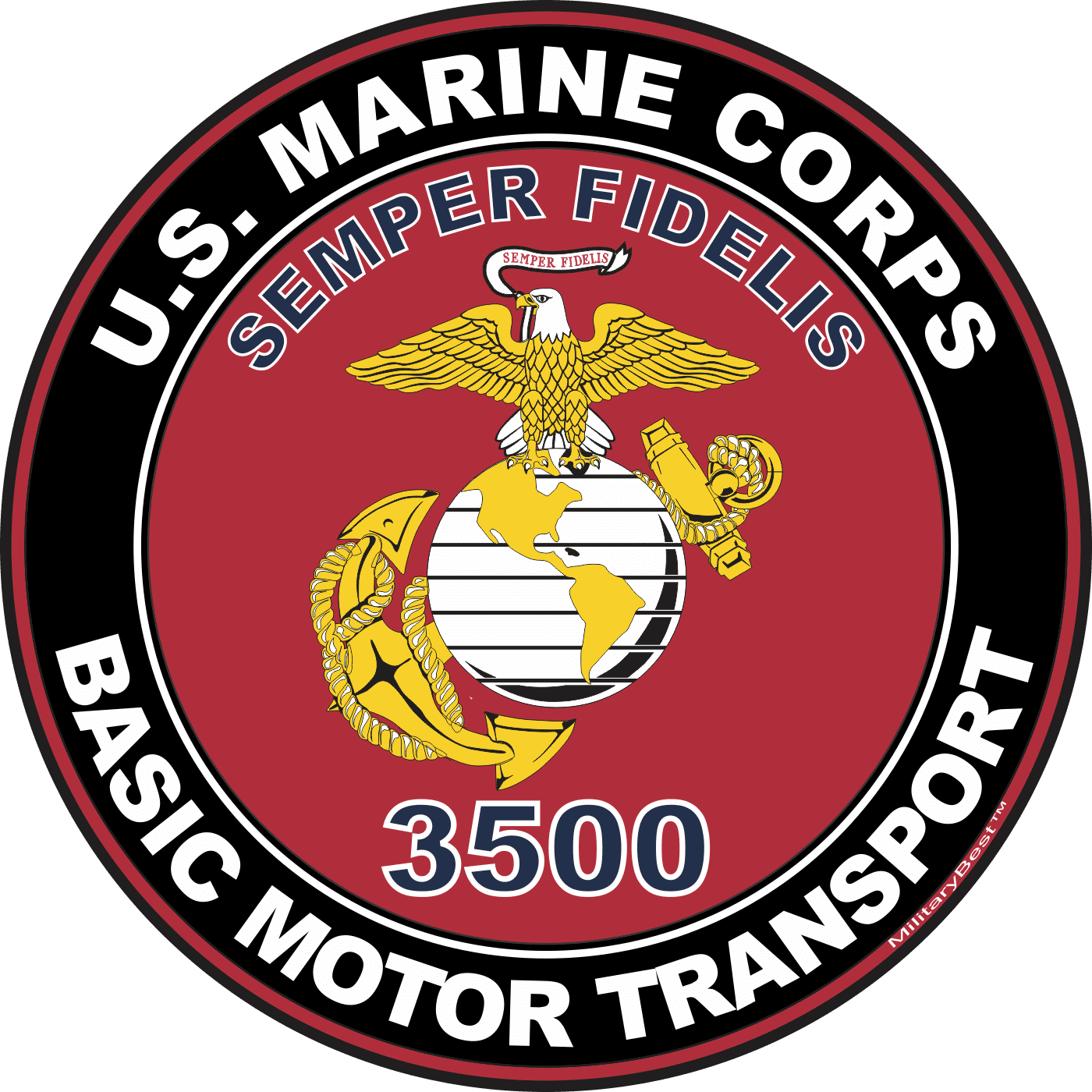 U.S.M.C. MOS 3500 Basic Motor Transport Decal 5.5" - Red - Walmart.com