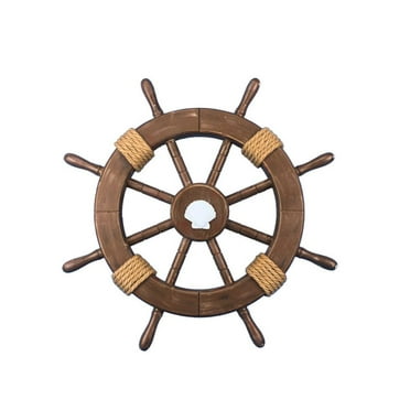 Nautical Wood Rope Ship Wheel - Walmart.com