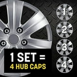 Pilot Automotive WH523-14S-BX Matte Silver 7 Spoke 14" Wheel Cover, (Set of 4) - Walmart.com