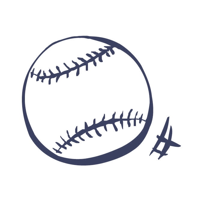 Baseball Vinyl Graphic - Small - Dark Blue - Walmart.com