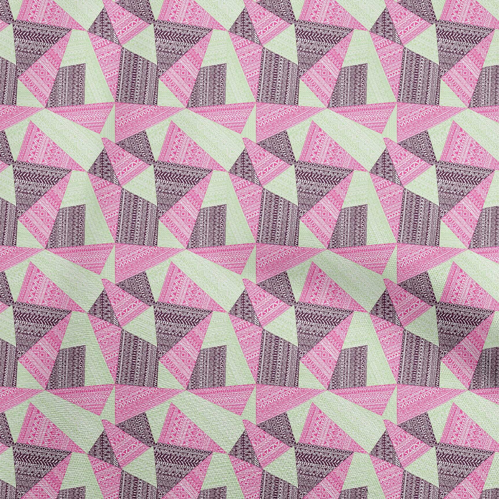 oneOone Cotton Poplin Pink Fabric Tribal Sewing Craft Projects Fabric ...
