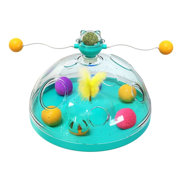 Decodeary Cat Toy Interactive Spinning Track Ball Stimulating Game Cats ...