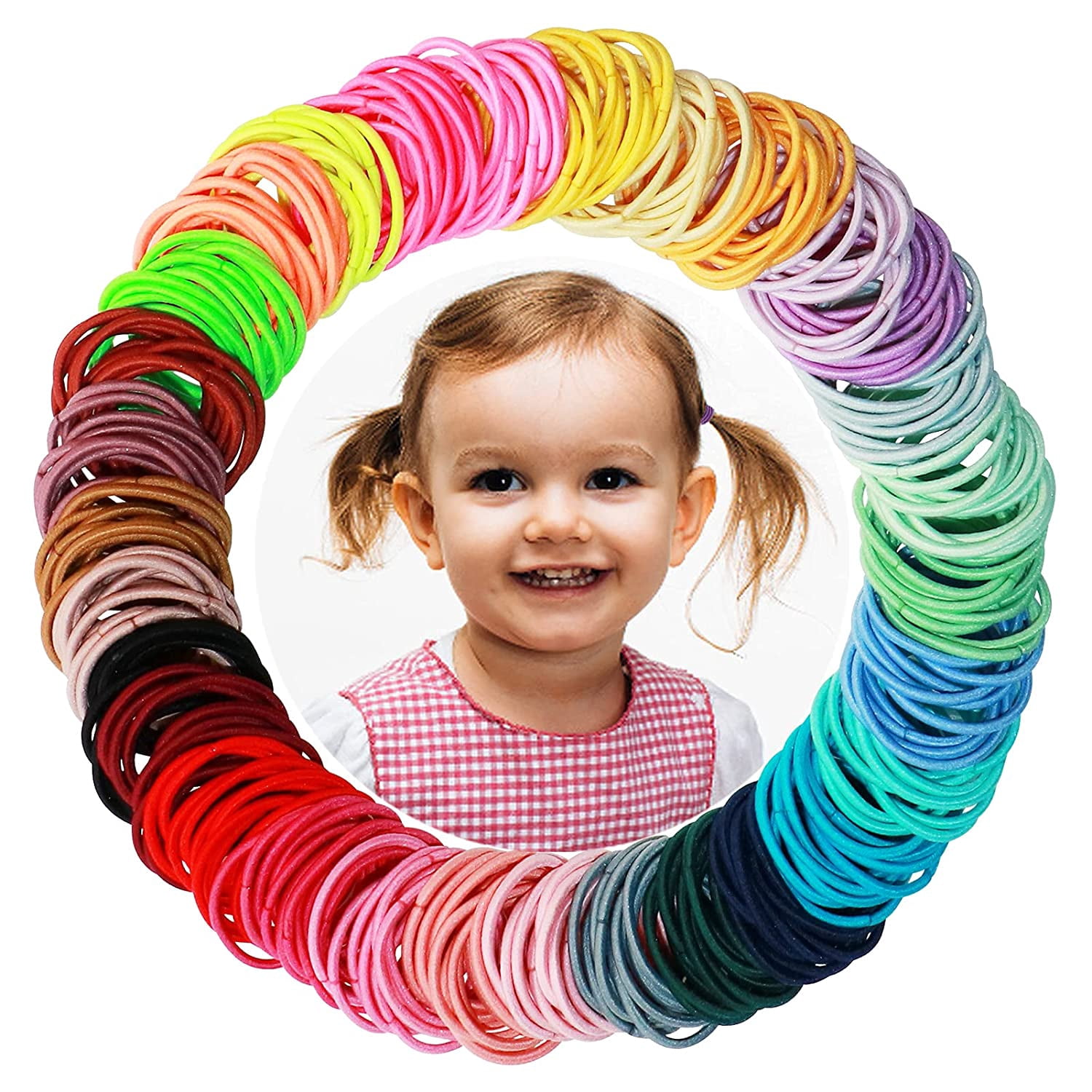 Baby Hair Ties Multicolor Baby Girls Hair Ties Finger Hair Ties Thin ...