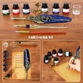 Quill Pen Ink Set- Calligraphy Pen and Ink Set,Includes 6 Bottles of ...