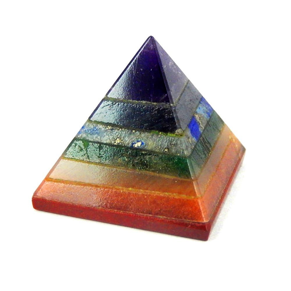 1 (ONE) 7 CHAKRA Crystal Gem Pyramid -- Pyramid Shaped Crystal Stone ...
