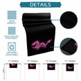 Abstract Pink Flames Dragons on Black Table Runner 13x72in Non-Slip ...