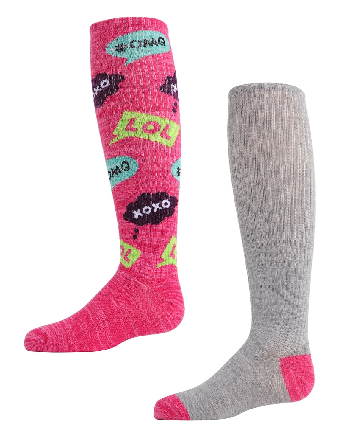 MeMoi OMG LOL Knee High Socks 2-Pack - Girls - Female - Walmart.com