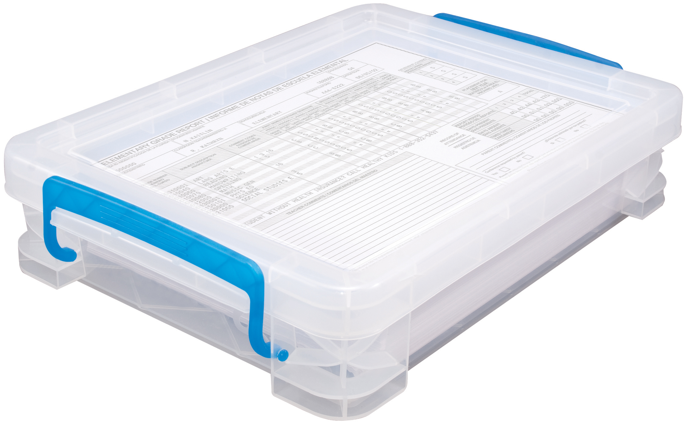 Storage Studios Super Stacker Doc Box-14.5"X10.5"X3.38" Clear/Blue ...