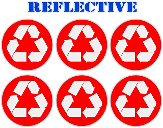 (6 pack) - REFLECTIVE Recycle Sign Red sticker decal | Hard Hat ...