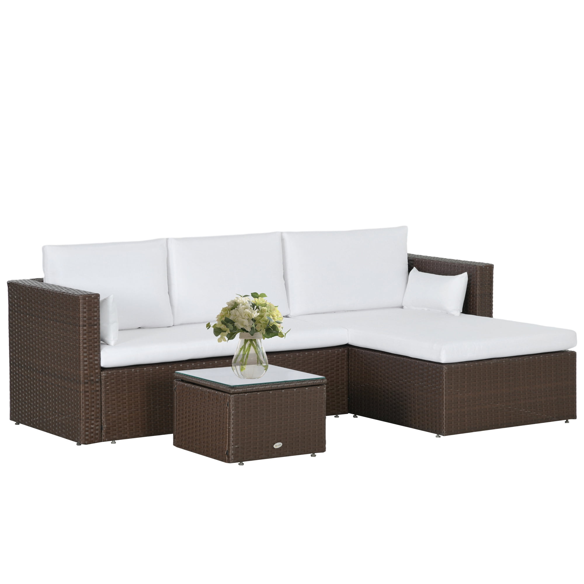 Click here for Outsunny 3-Piece Patio Furniture Set  Rattan Wicke... prices
