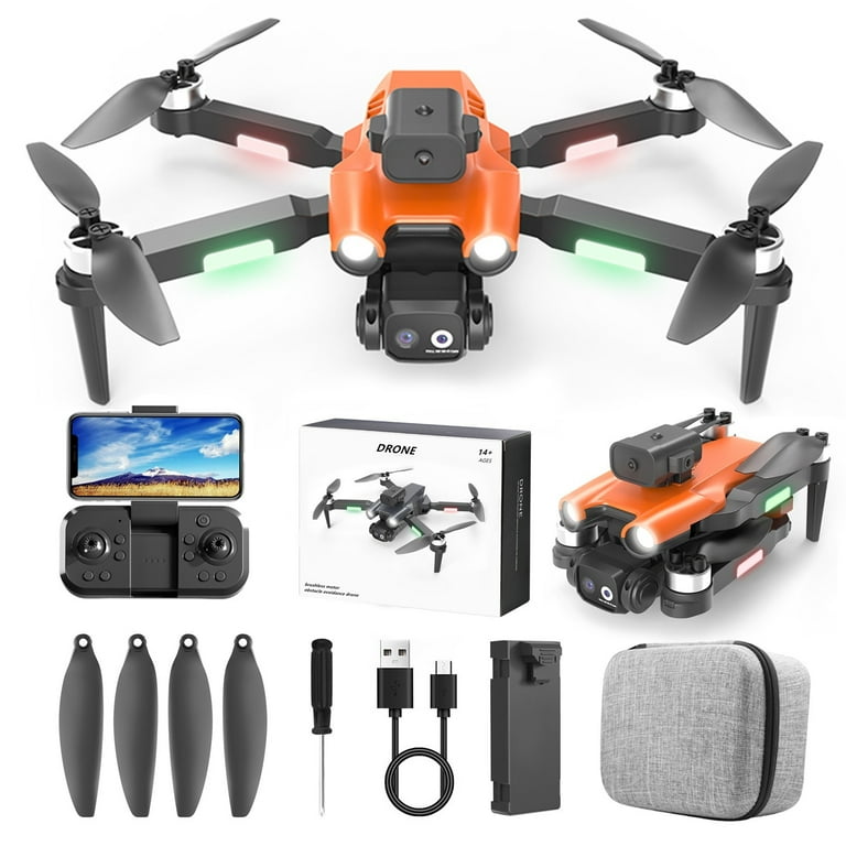 Brushless Motor Drone With 1080P Camera 2.4G WIFI FPV RC Quadcopter With Headless Mode Follow Me Altitude Hold Nano Drone Obstacle Avoidance Toys