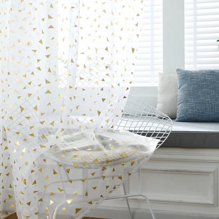Easy Install Soft Romantic Home Decor Gold Foil Window Curtain See ...