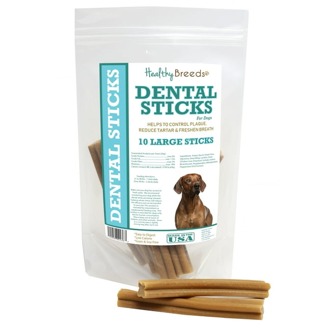 Healthy Breeds Rhodesian Ridgeback Dental Sticks Large 10 Count ...
