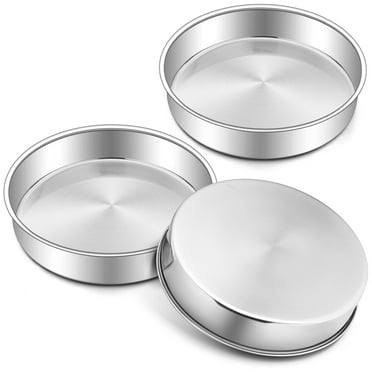6 inch Cake Pan Set of 2, VeSteel Stainless Steel Round Cake Baking ...