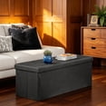 43.3 Inch Folding Storage Ottoman Bench with Hidden Storage, Foot Rest ...