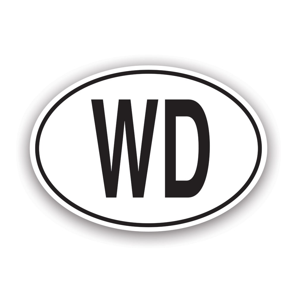 WD Dominica Country Code Oval Sticker Decal - Self Adhesive Vinyl ...