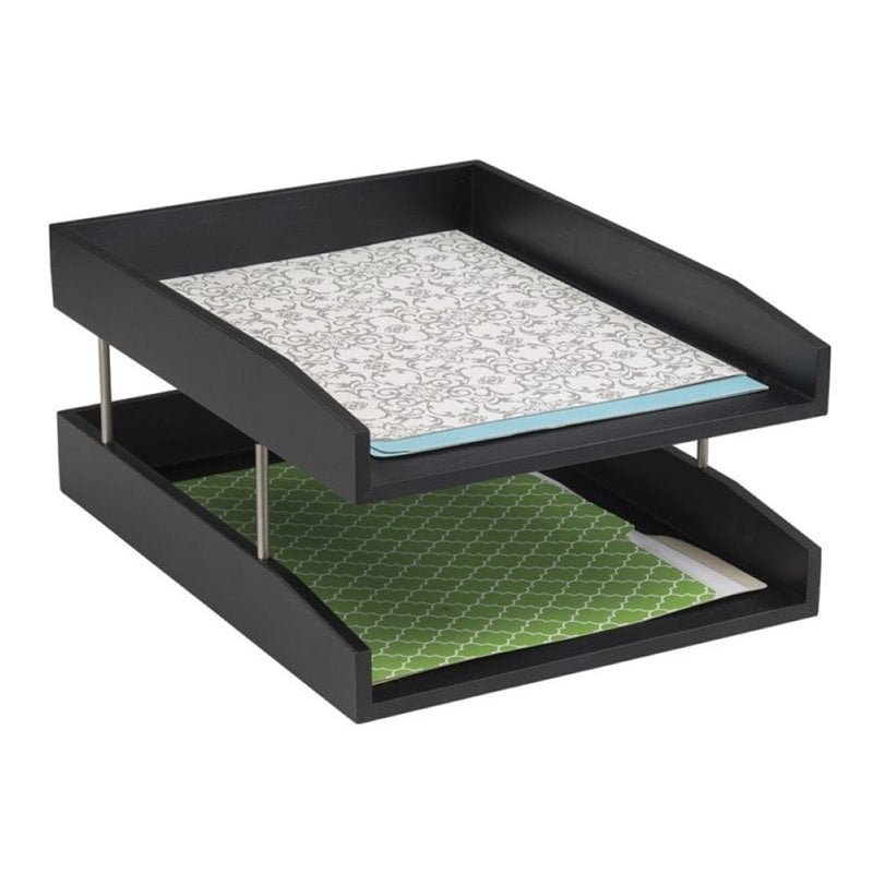 Safco 2 Tier Letter Tray in Black | Walmart Canada