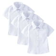 akafmk 3-Pack Kids Dress Shirts Boys Button Down Shirt Girls Short ...
