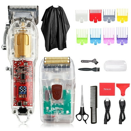 Resuxi Electric Haircut Kit Hair Clippers & Beard Shaver Cordless USB ...