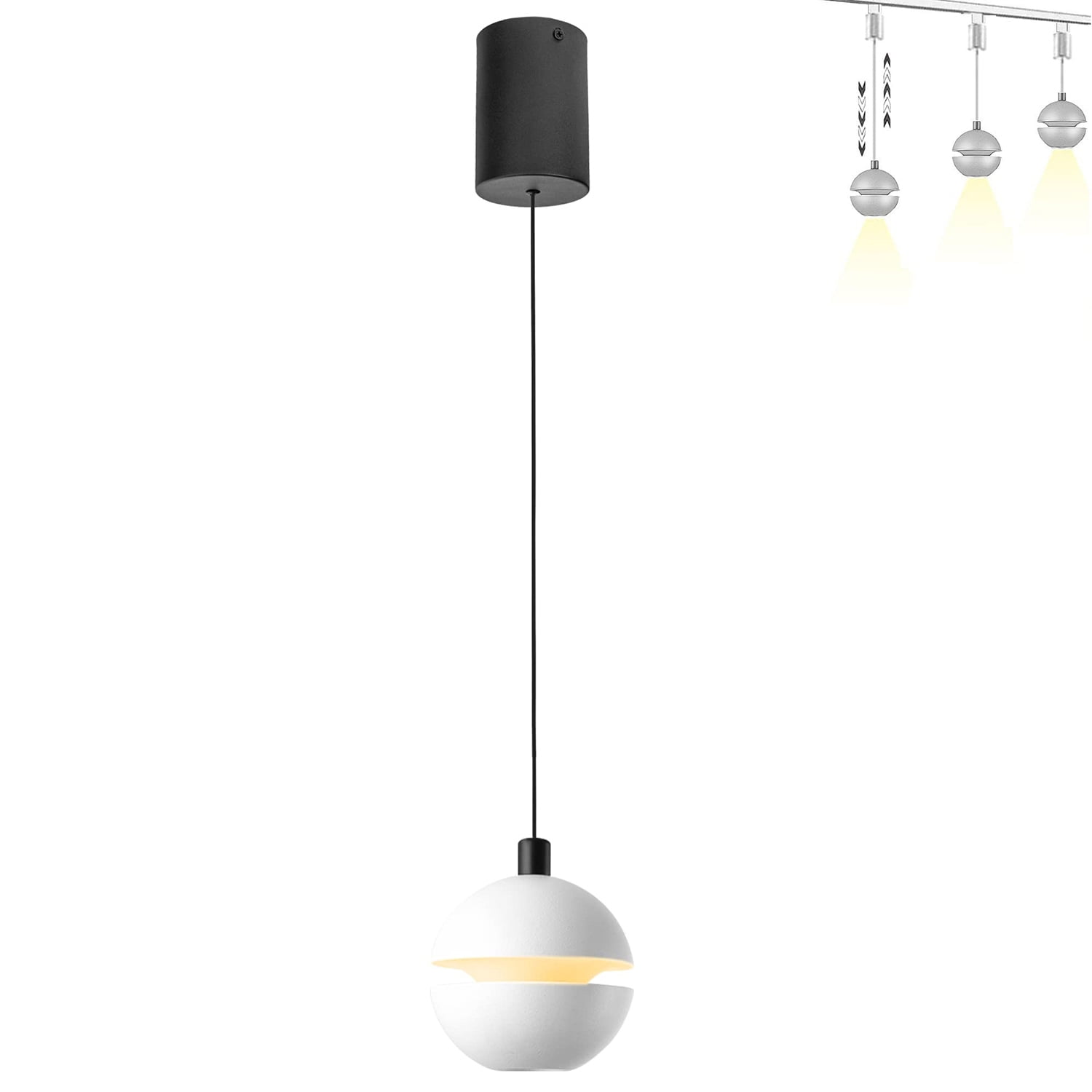 FSLiving 7W Adjustable Levitate Pendnat Light Retractable Lift Ceiling ...