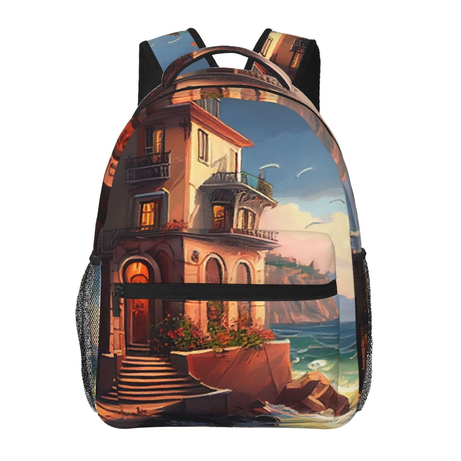 Coastal Villa Laptop Backpack, Secure Anti Theft with USB Charging ...