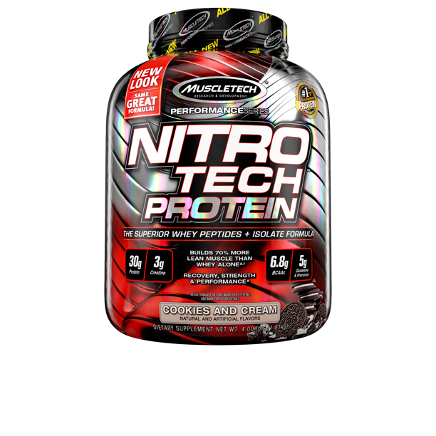 NitroTech Protein Powder Plus Muscle Builder, 100% Whey Protein with ...