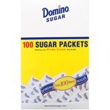 Domino Premium Natural Pure Cane Sugar Packets, 100 Count, 1/8 oz ...