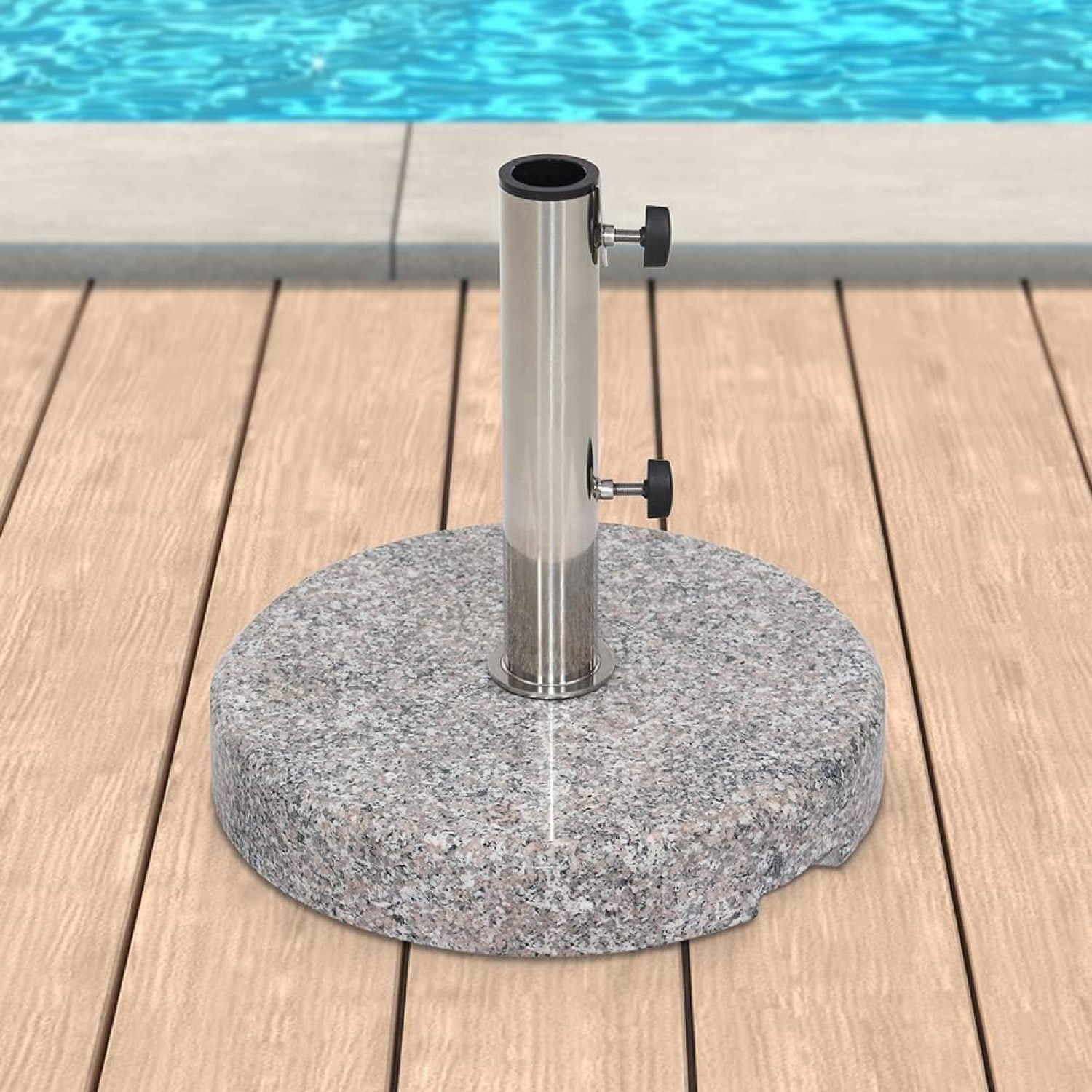 Bilot 42 LBS Patio Umbrella Base Granite Umbrella Base Heavy Duty Stone ...
